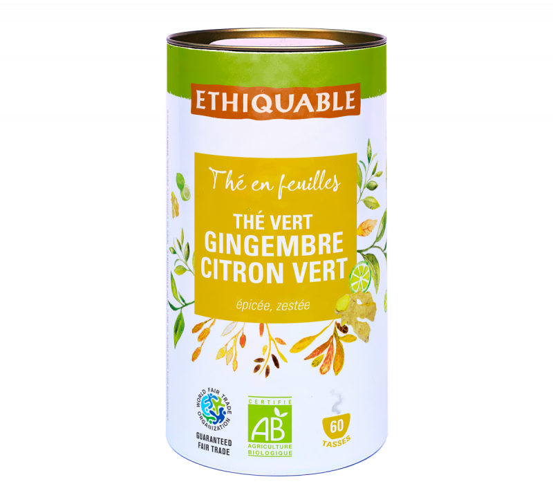 Thé vert Gingembre Citron vert bio en vrac issu du Commerce Equitable