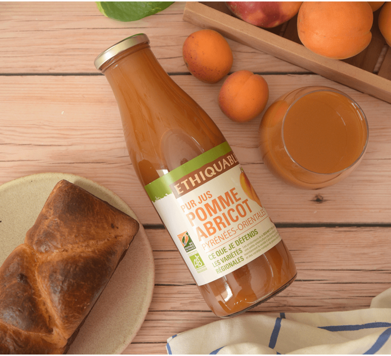Pur jus Pomme & Abricot des Pyrénées-Orientales - bio et équitable